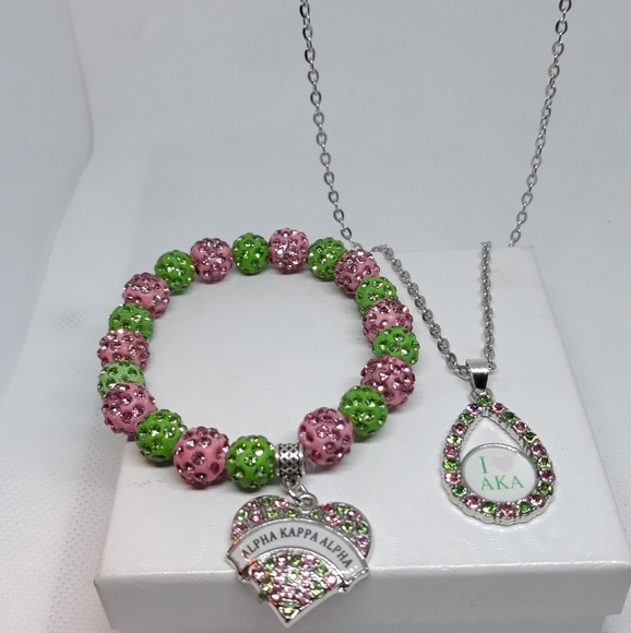 Jewelry | Alpha Kappa Alpha Necklace Set | Poshmark
